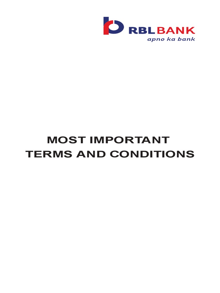 RBL Mitc Final | Download Free PDF | Credit Card | Payments