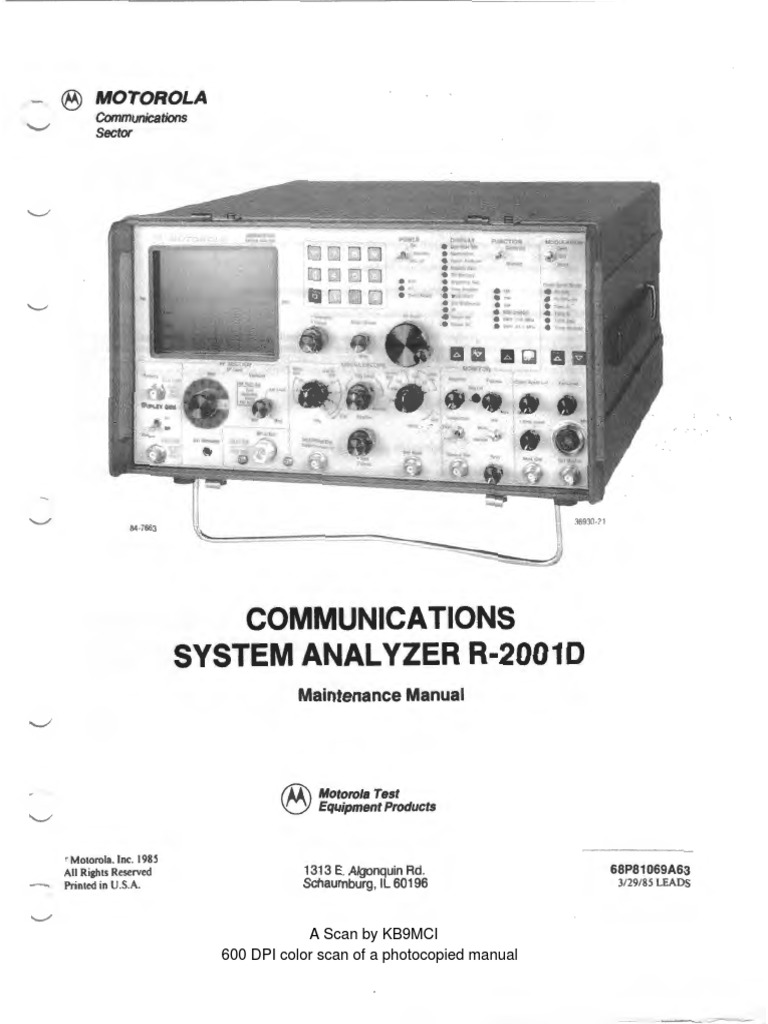 Motorola R-2001d SM | PDF | Copyright | Motorola