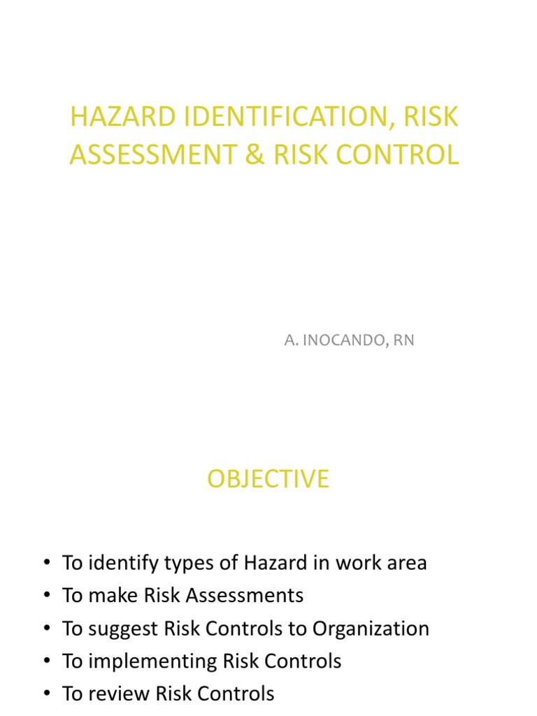 Hazards and Risks Identification and Control | PDF