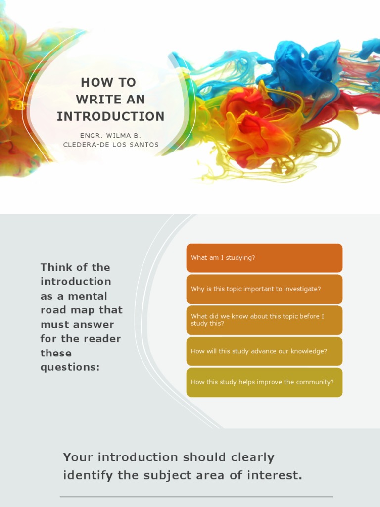 How To Write An Introduction | PDF | Learning | Science