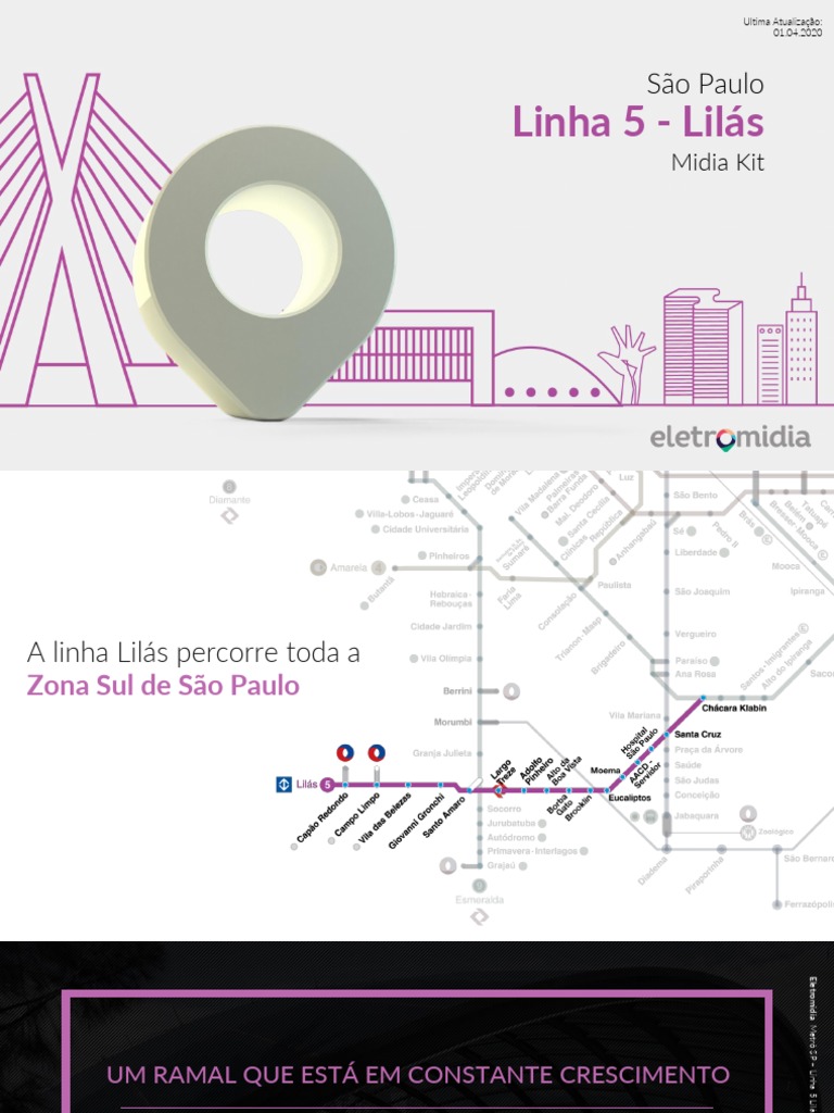 Eletromidia Metrô SP: Linha 5 Lilás | PDF | Metropolitano | São Paulo