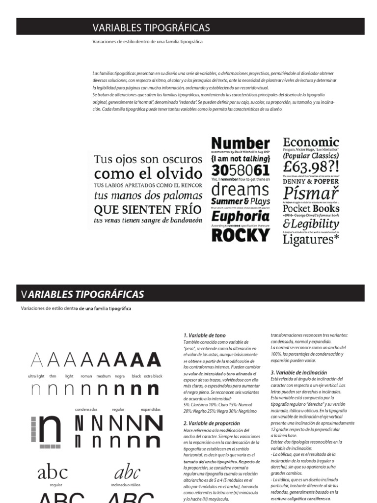 Variables Tipográficas Esenciales | PDF | Tipografía | Caso de carta