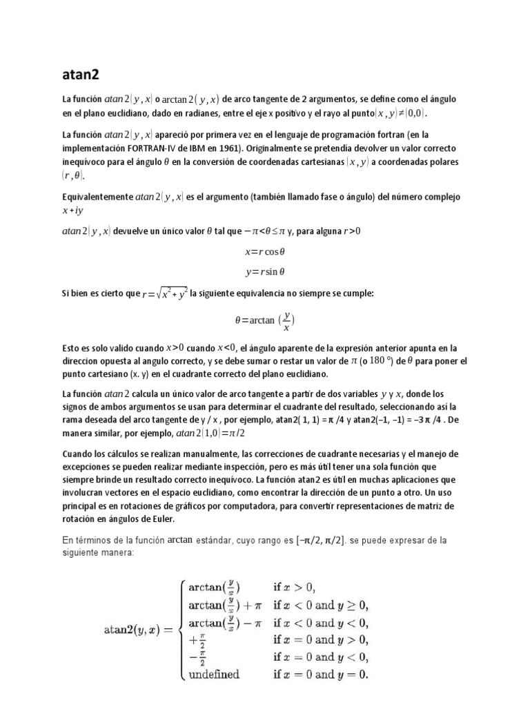 función atan2 | PDF