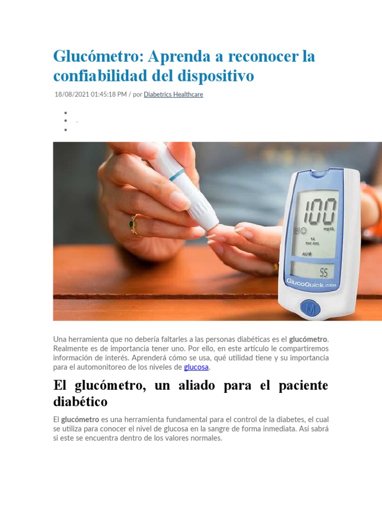 Uso y Confiabilidad del Glucómetro | PDF | Diabetes | Hipoglucemia