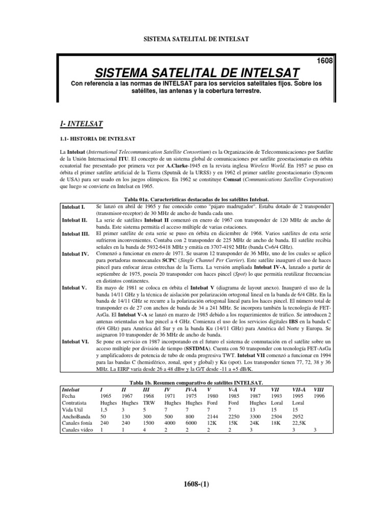 Manual Tele 8-08 Sistemas Intelsat | PDF | Satélite | Antena (Radio)