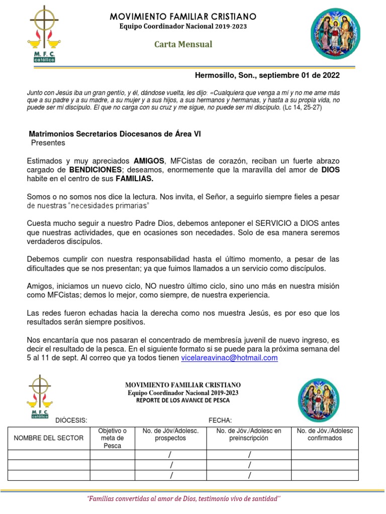 Invitación a la Pesca Juvenil MFC | PDF | María, madre de Jesús | Jesús