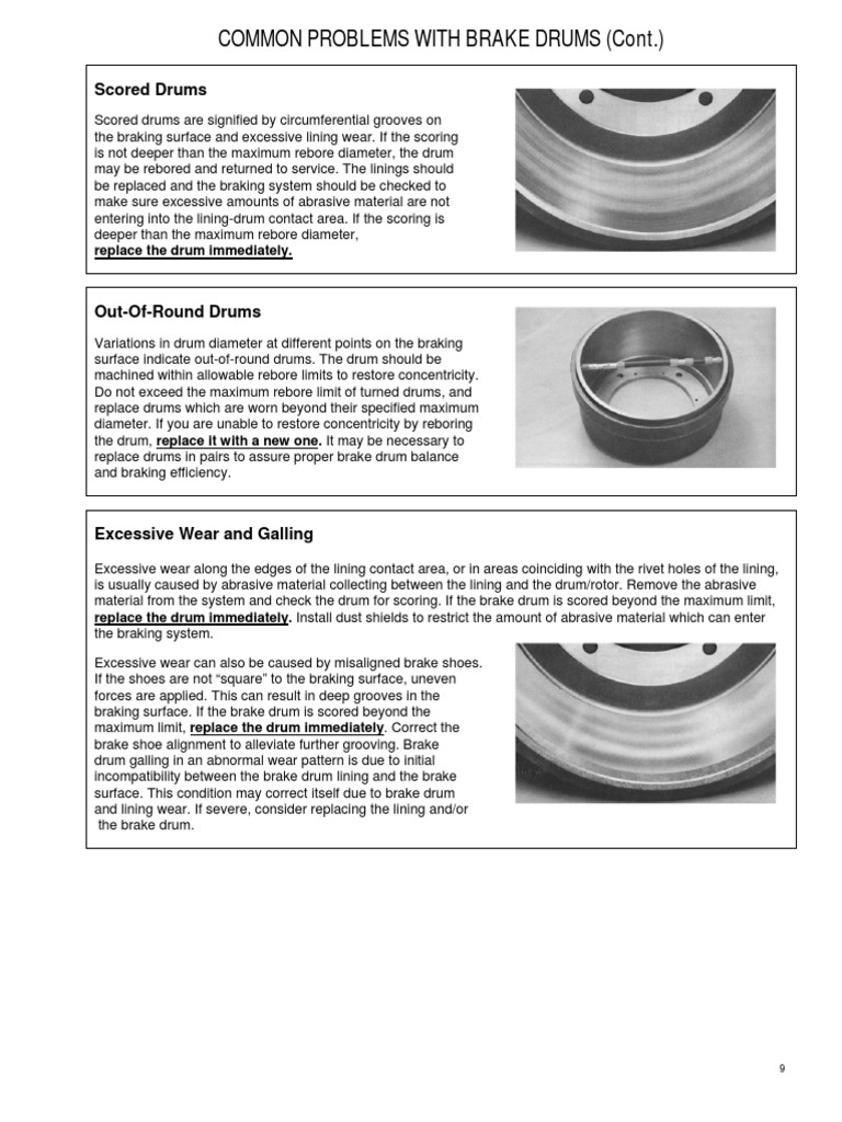 Tech Common Drum Problems Pdf Brake Wear
