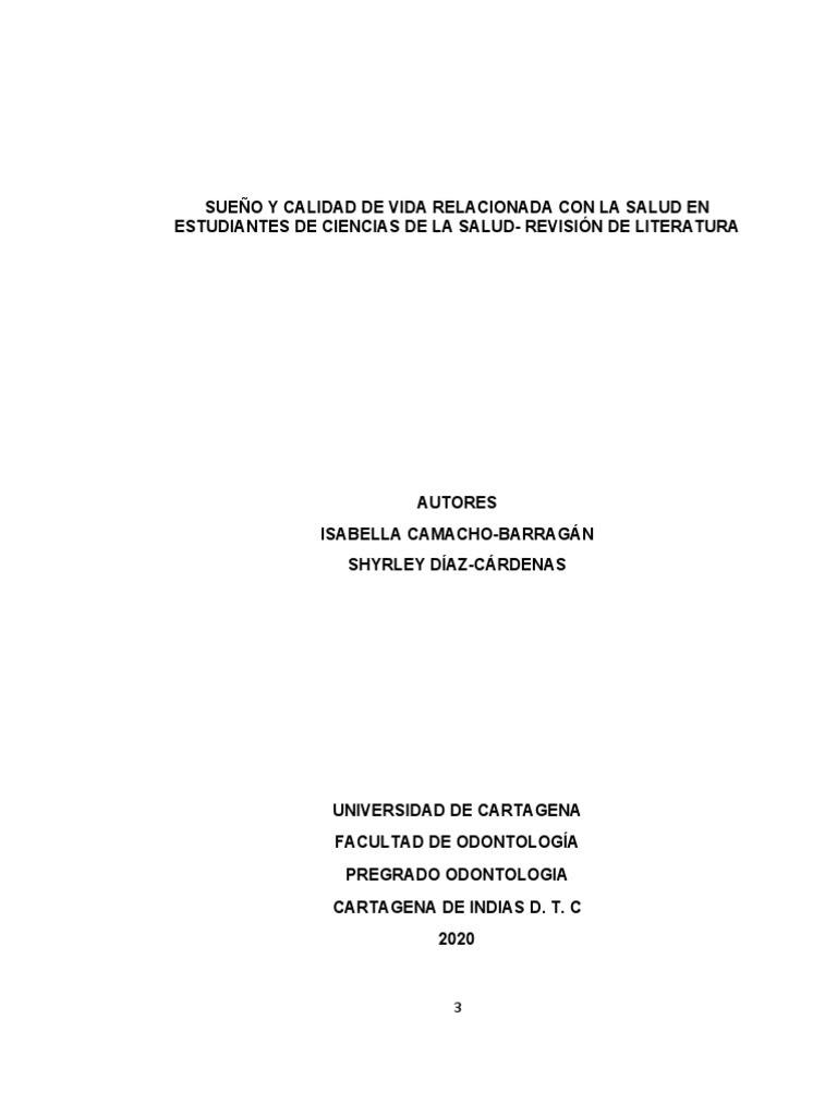 Manuscrito ISABELLA CAMACHO | PDF | Dormir | Dieta