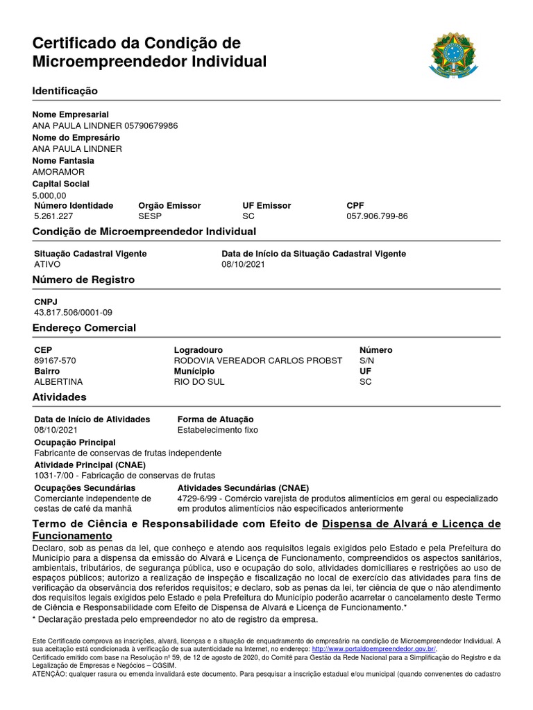 Certificado MEI | PDF