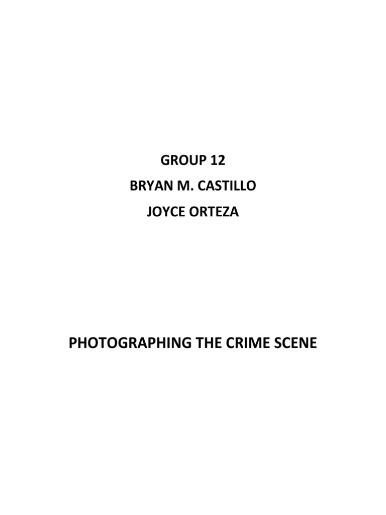 Crime Scene Photography New | PDF | Exposure (Photography) | Shadow
