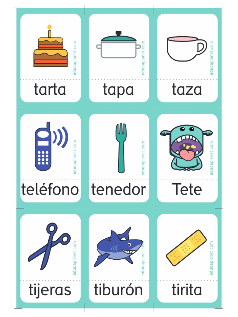 Tarjetas Palabras T | PDF