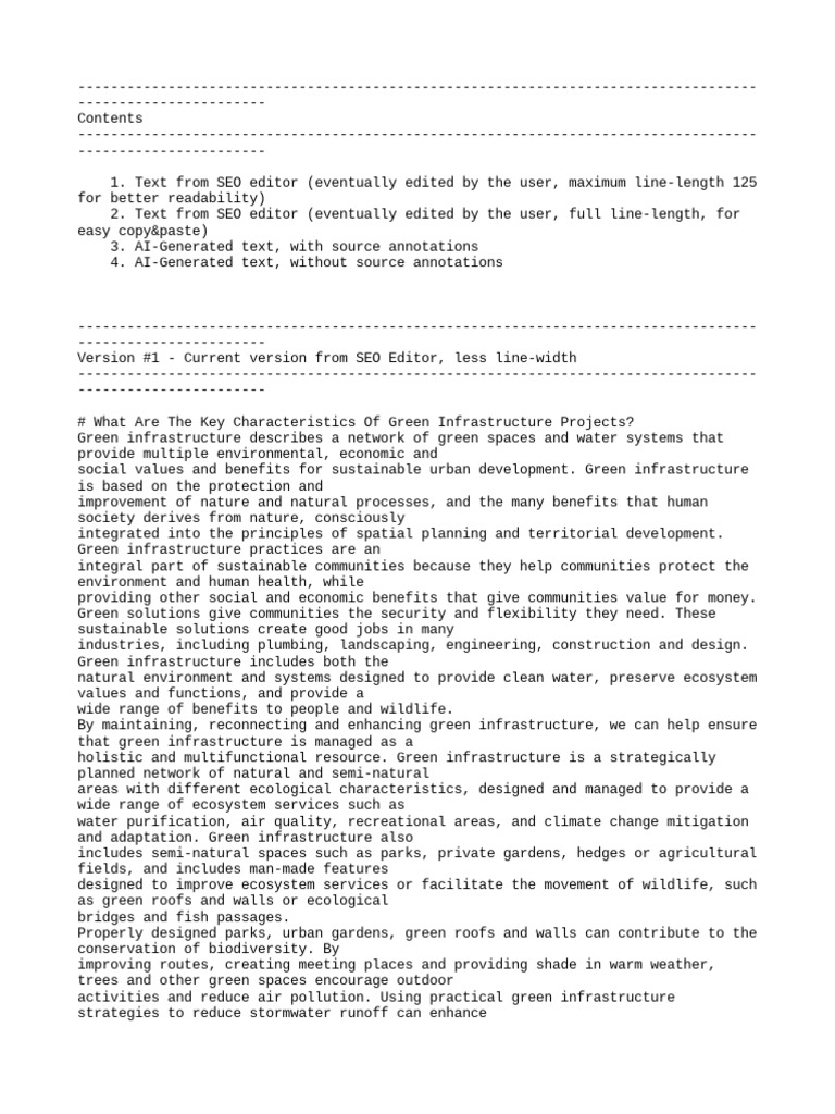 What Are The Key Characteristics of Green Infrastructure Projects | PDF ...