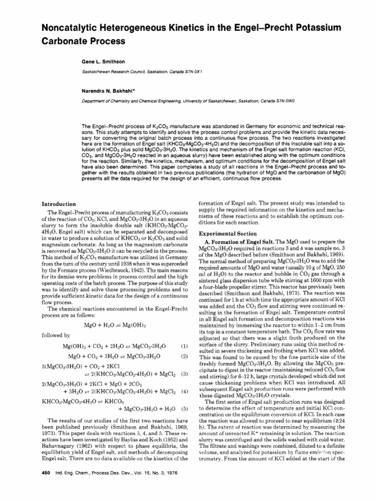 Engel-Precht Process Kinetics Study | PDF | Chemical Reactions | Nucleation