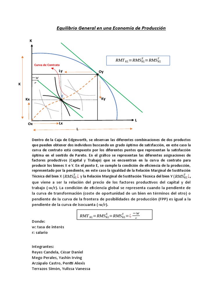 Equilibrio General en Una Economía de Producción | PDF