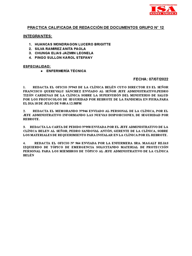 Practica General de Documentos-Enfermeria Ib | PDF