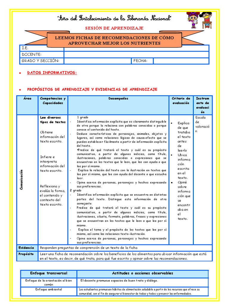 Iii - E7 S2 Sesión D1 Com Leemos Fichas de Recomendaciones de Como ... Iii - E7 S2 Sesión D1 Com Leemos Fichas de Recomendaciones de Como ...
