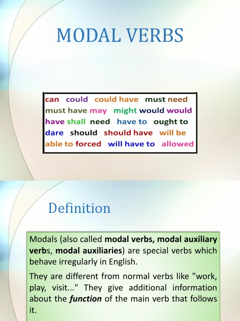 Modal Verbs 2 | PDF | Verb | Semantic Units