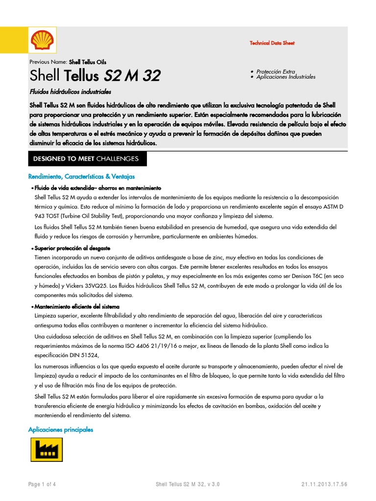 Shell Tellus S2 M 32 | PDF | Lubricante | Química