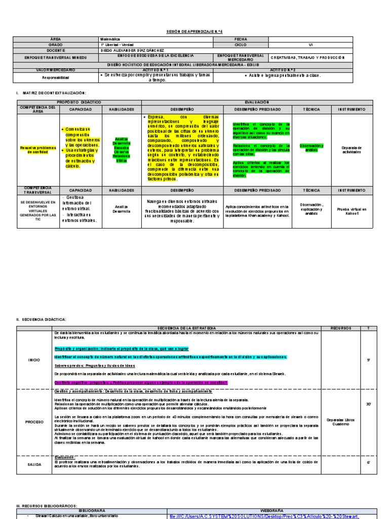 Modelo de Sesion de Aprendizaje - Resuelve Problemas de Cantidad | PDF | Evaluación | Aprendizaje