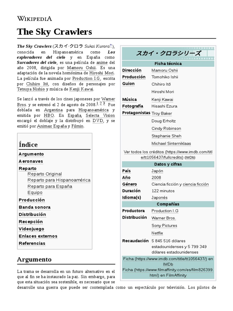 The Sky Crawlers | PDF