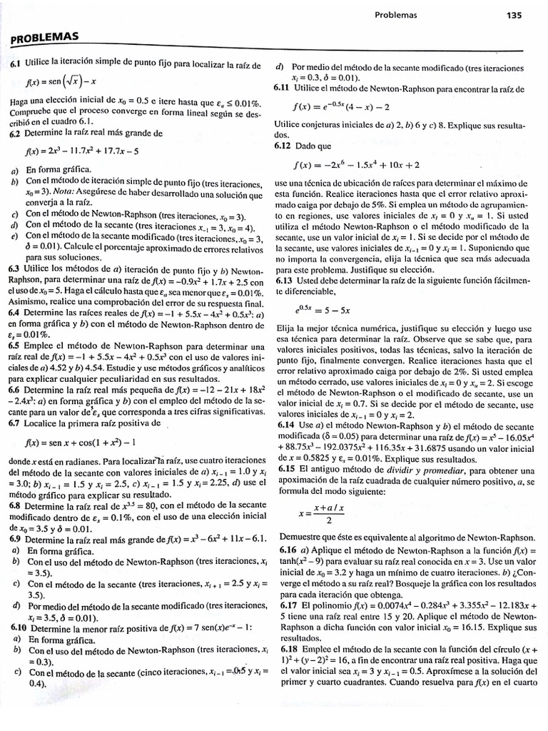 Ejercicios Deber, 7ta Edición - Steve C. Chapra | PDF