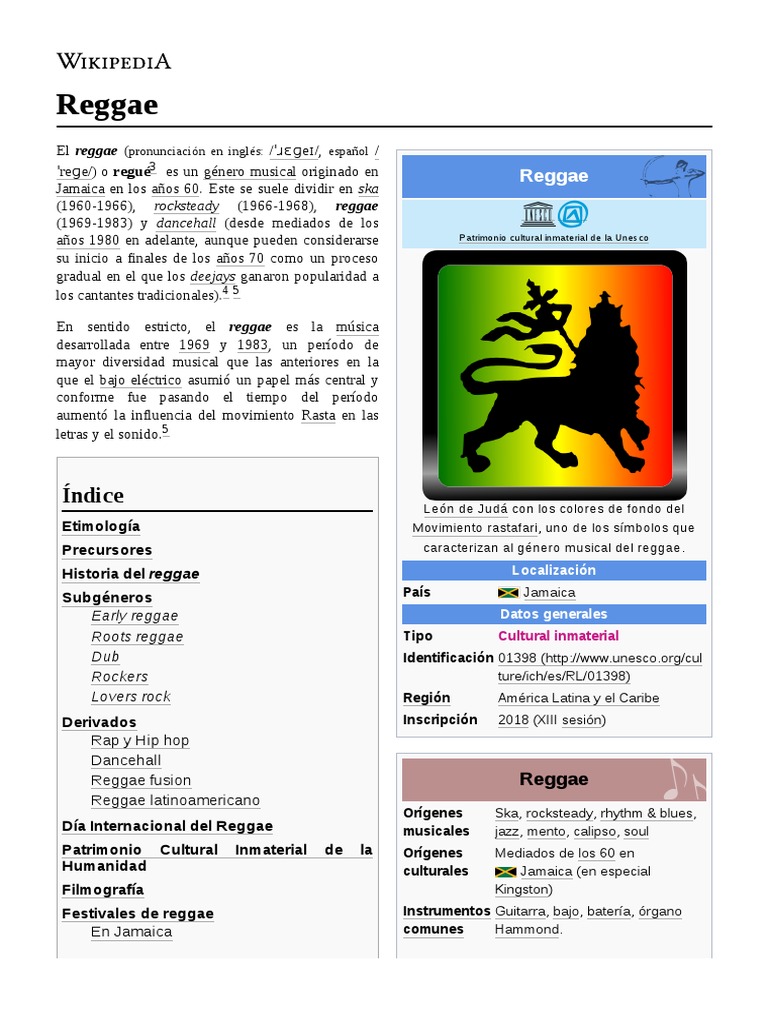 Reggae | PDF | Reggae | Estilos de música jamaicana