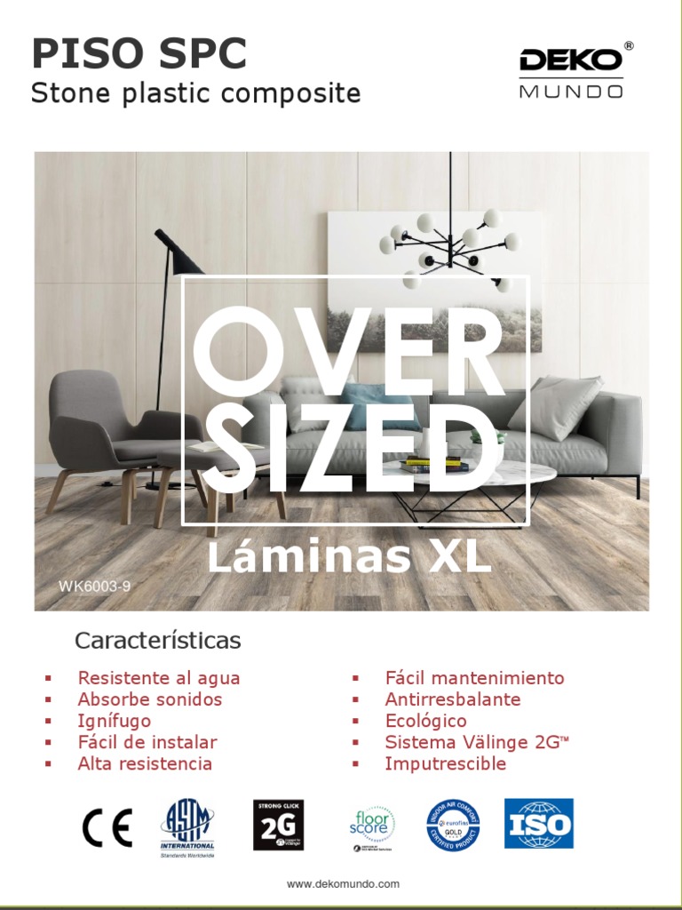 CATÁLOGO PISO SPC - 5.5mm | PDF | Loseta | Química