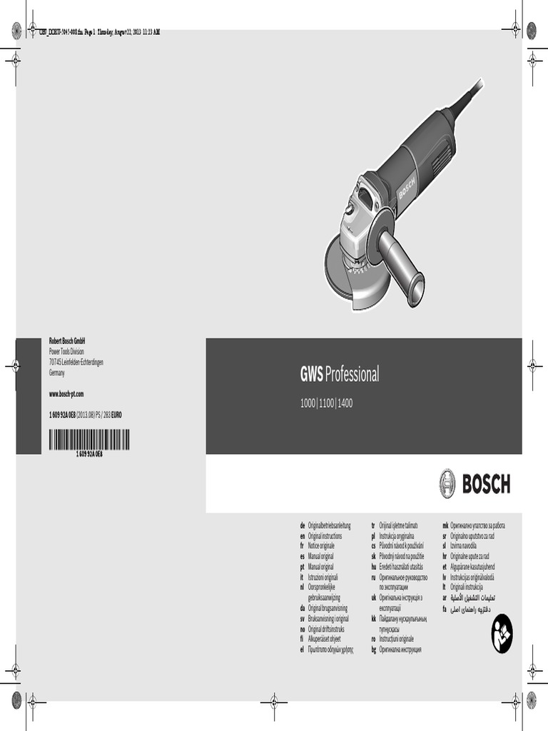 Manual de Uso GWS 1000/1100/1400 | PDF | Herramientas | Enchufes y ...