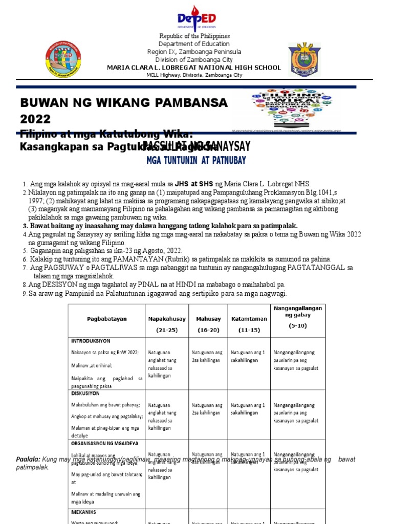 Buwan NG Wika 2022 | PDF