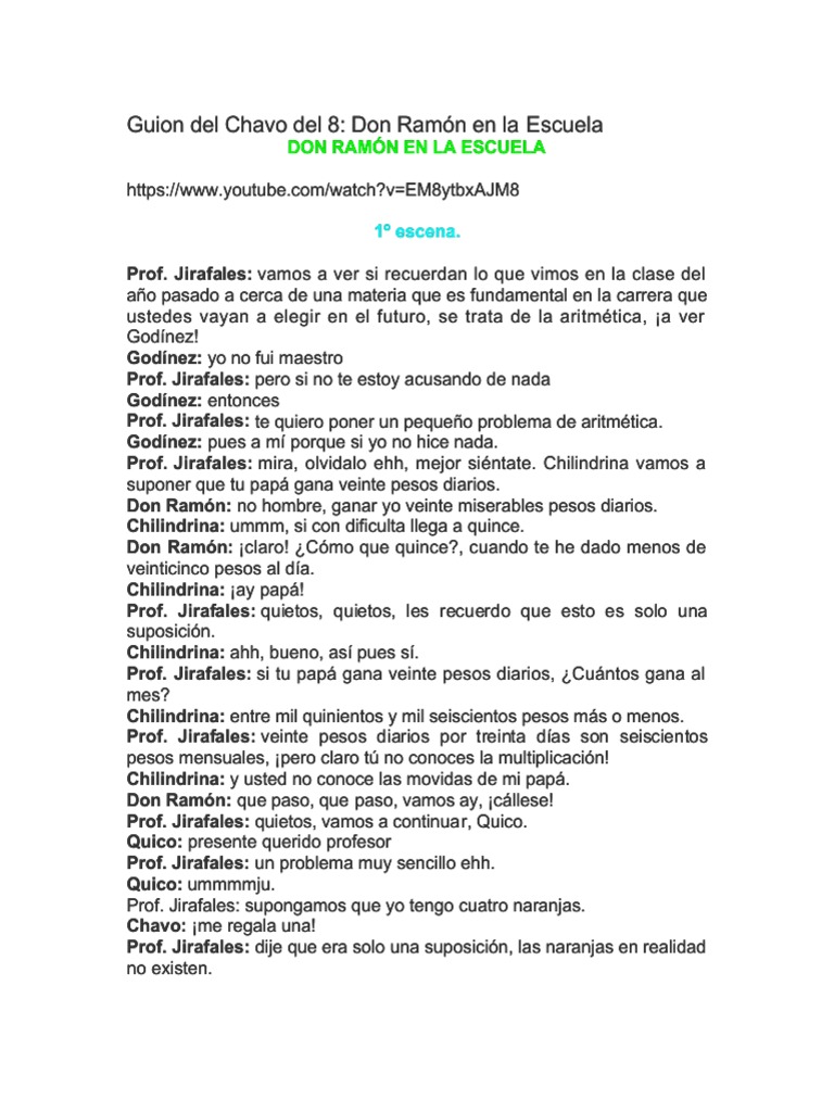 Qdoc - Tips - Guion Del Chavo Del 8 | PDF