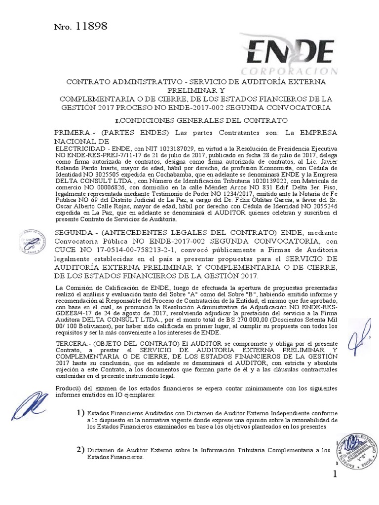Contrato de Auditoría | PDF | Auditoría | Contralor