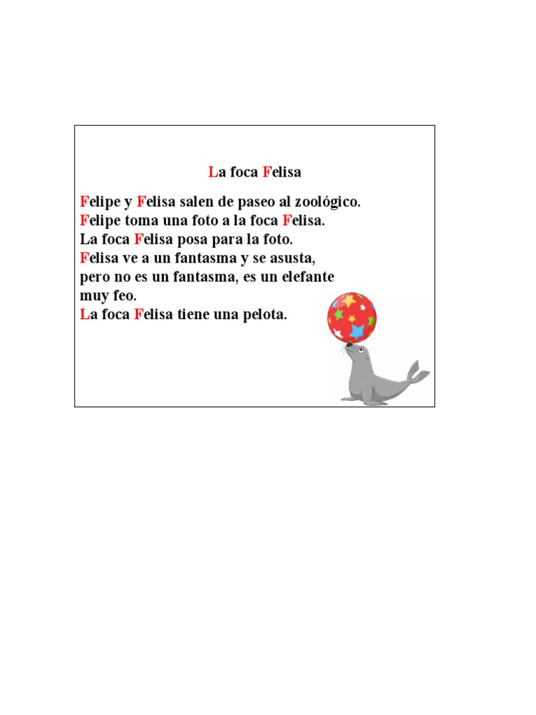 La foca Felisa en el zoológico | PDF
