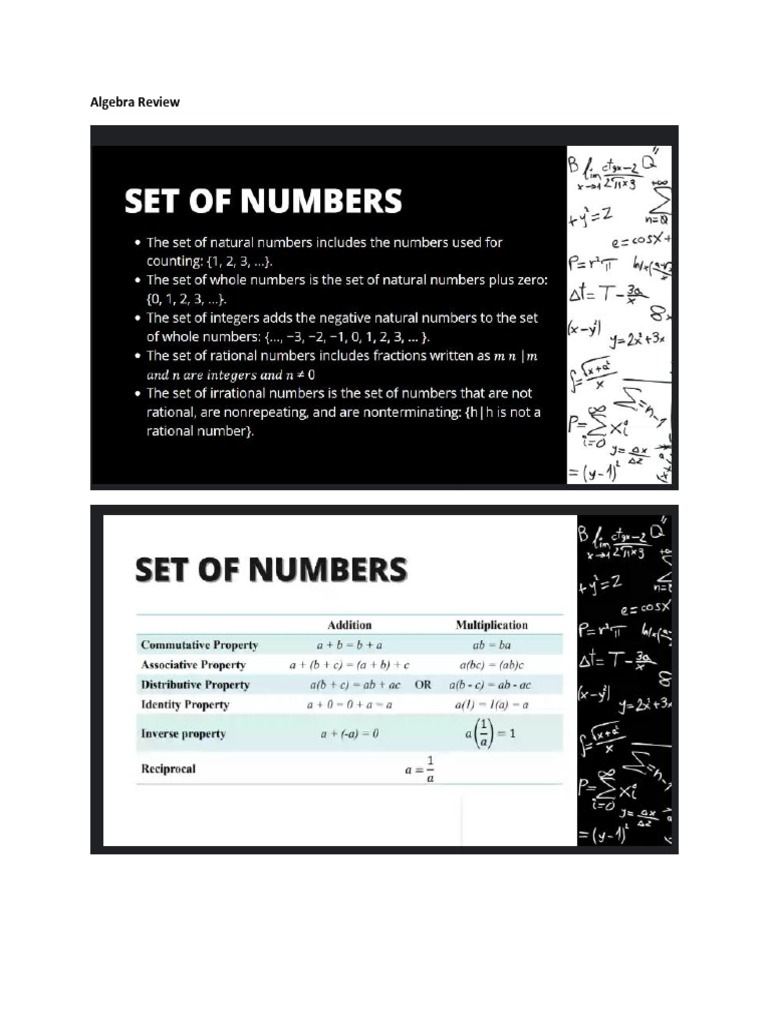 Algebra Review DAY 2 | PDF
