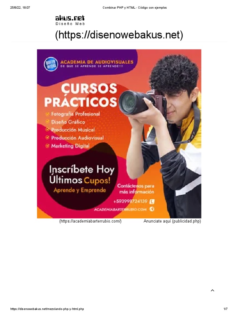 Combinar PHP y HTML - Código Con Ejemplos | PDF | Php | Redes