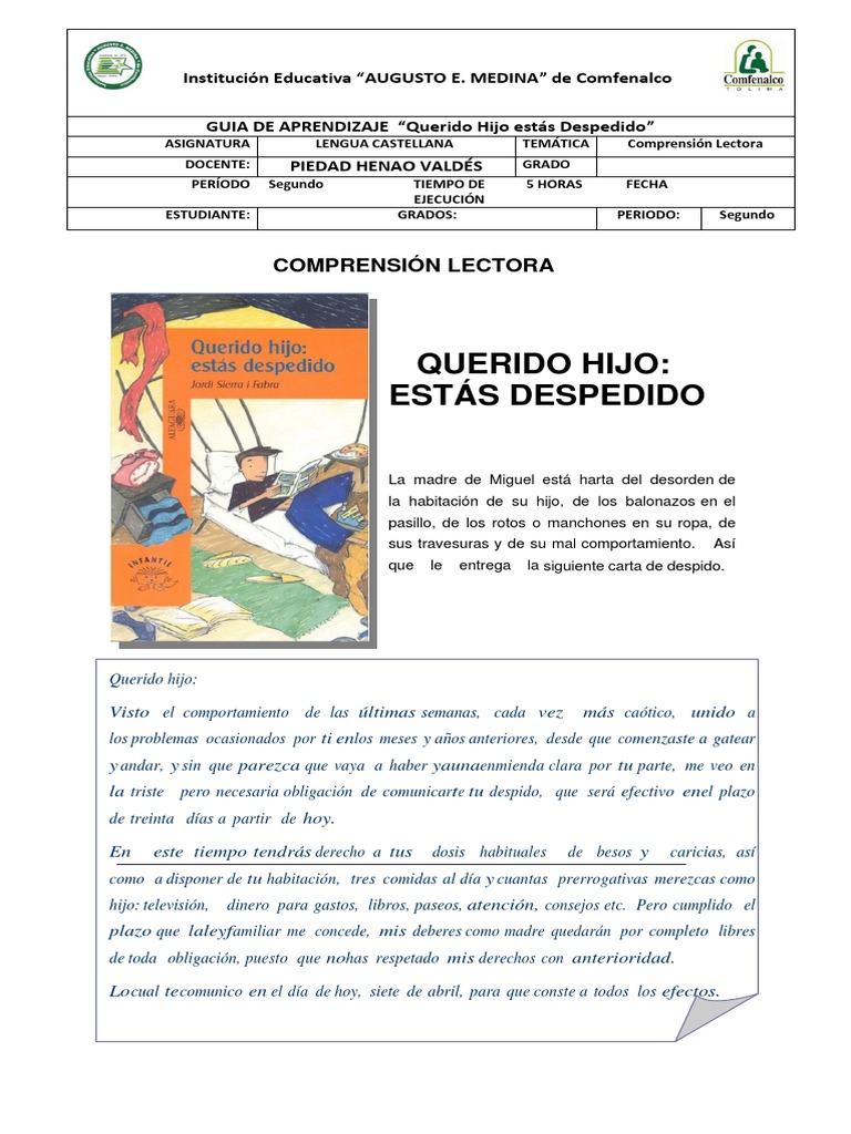 Guia Libro Querido Hijo Estas Despedido | PDF