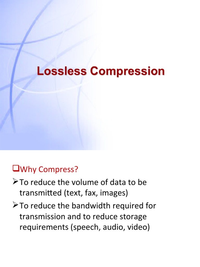 Lossless Compression Pdf Data Compression Code