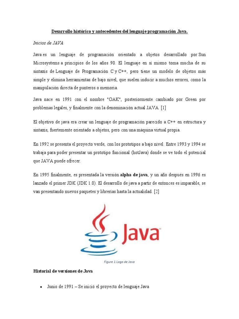 Historia y Herramientas de Java | PDF | Entorno de desarrollo integrado | Java (lenguaje de ...