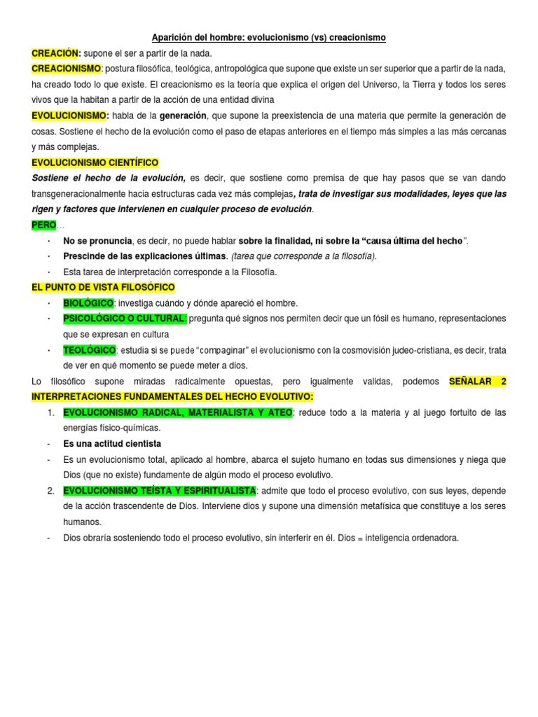 Creación Evolución | PDF | Evolución | Creacionismo