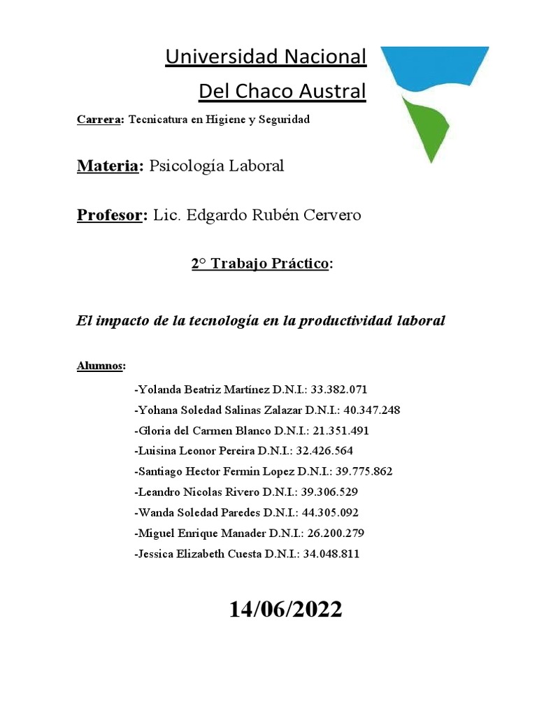 Segundo TP Psicologia Laboral Final | PDF | Sociedad | Economias