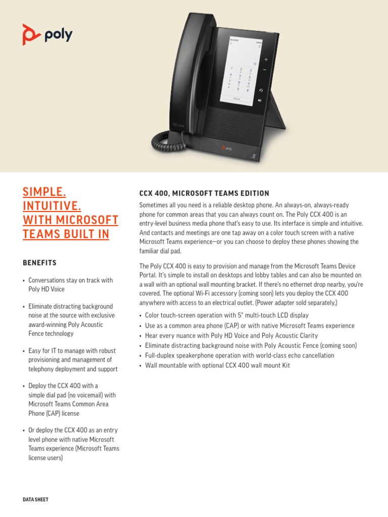CCX400 MS Teams Datasheet PDF | PDF | Session Initiation Protocol | Computer Network