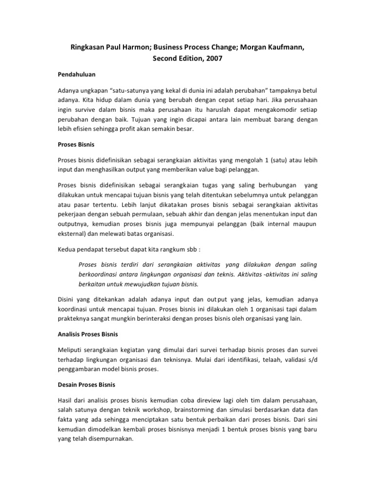 Business Process Change (Paul Harmon) | PDF