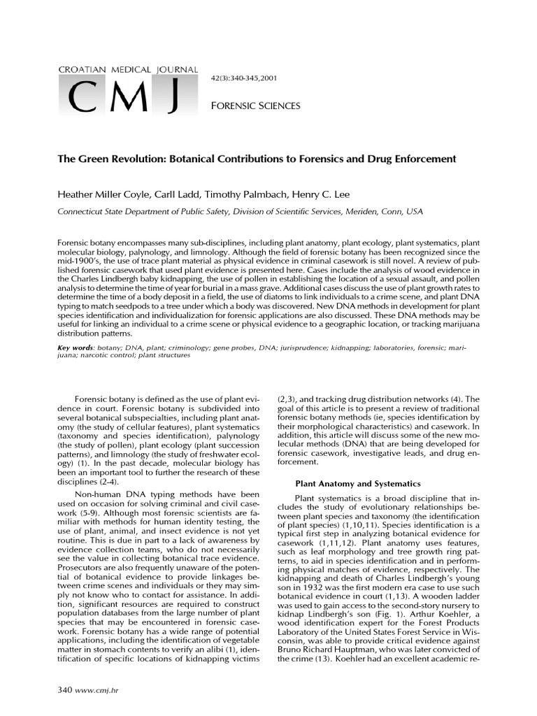 Forensic Botany in Criminal Investigations | PDF | Botany | Cannabis