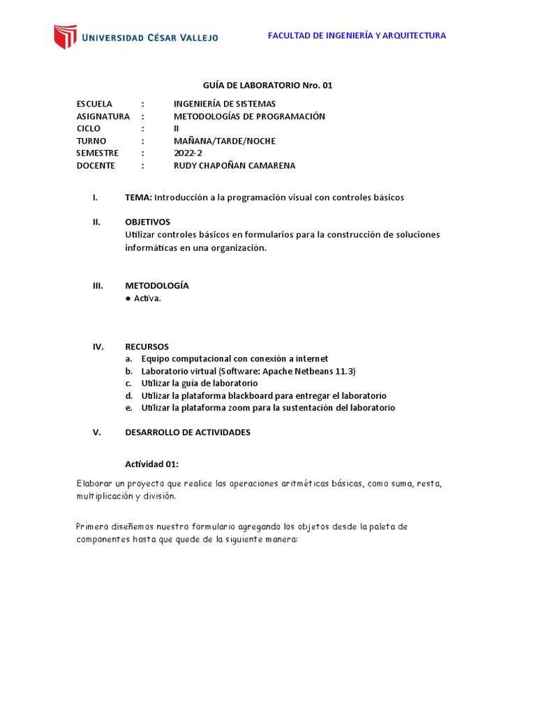 Lab01 Controles (... ) | PDF | Java (lenguaje de programación ...