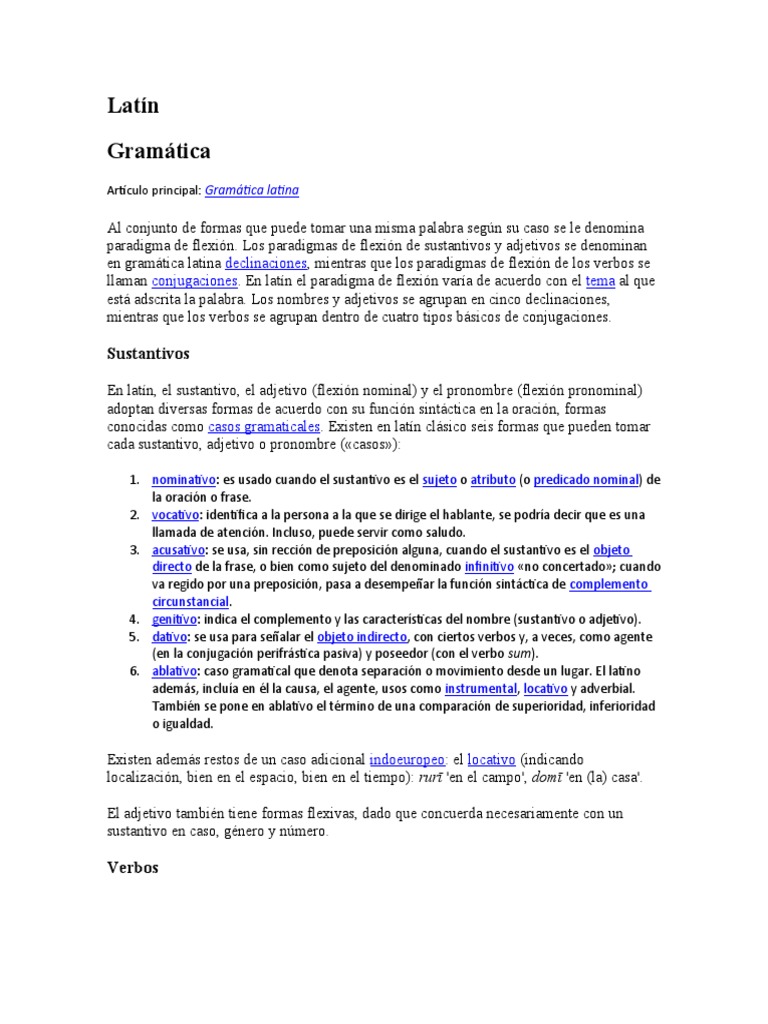 Gramática Latina | PDF | latín | Verbo