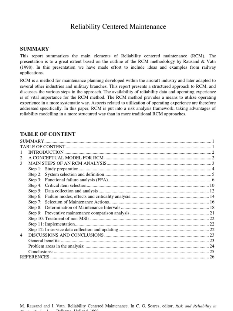 Introduction To RCM | PDF | Reliability Engineering | System