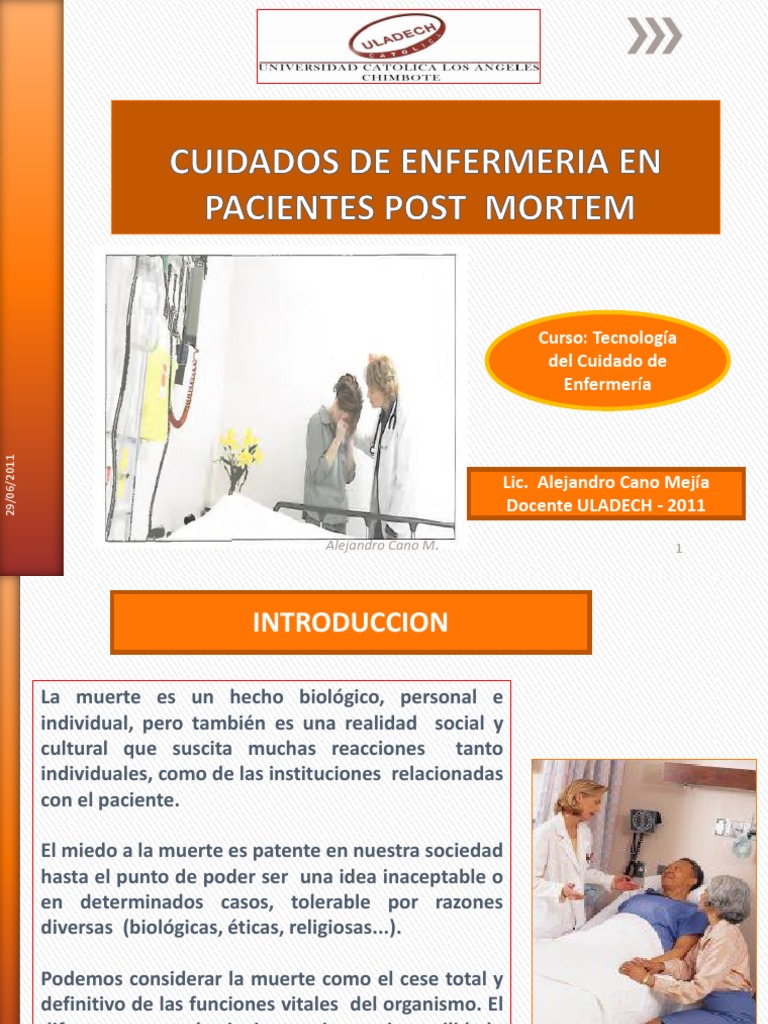 Cuidados Post Mortem en Enfermería | PDF | Cremación | Muerte