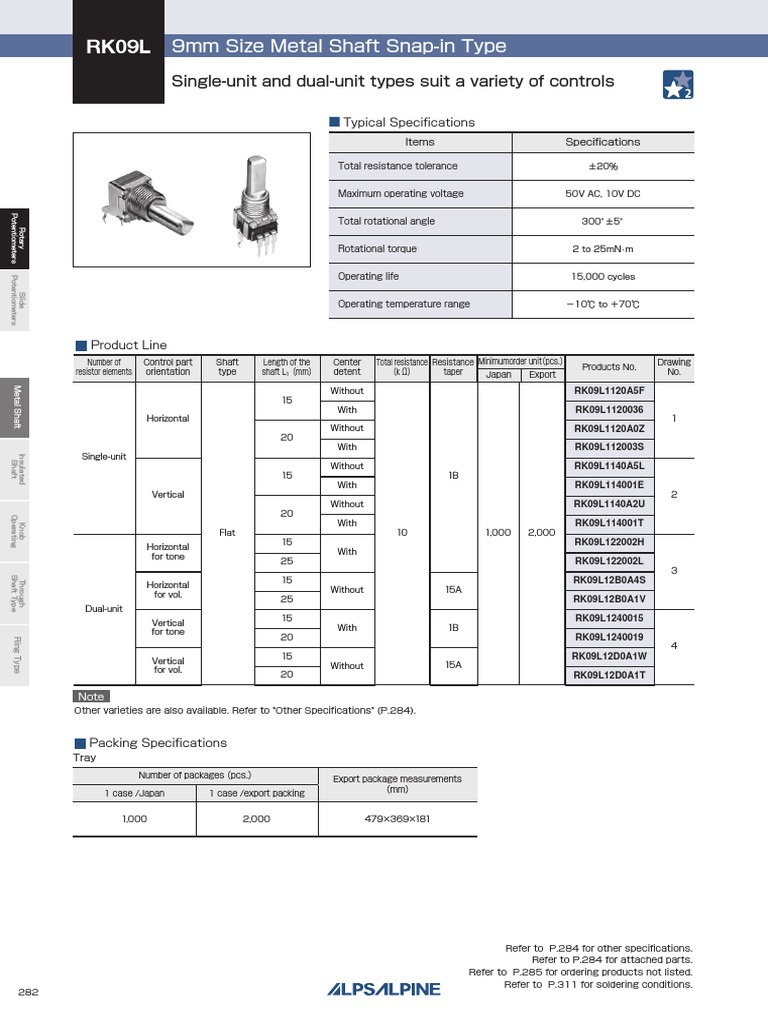RK09L 1370814 | PDF | Switch | Electrical Engineering