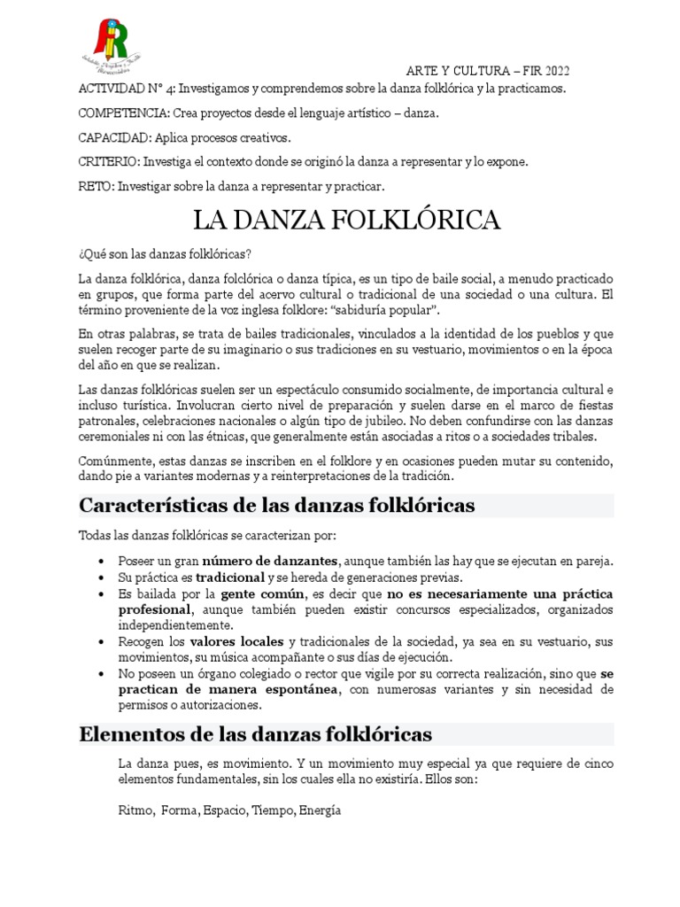 Act. 4 Danzas Folklóricas | PDF | Bailes | Folklore
