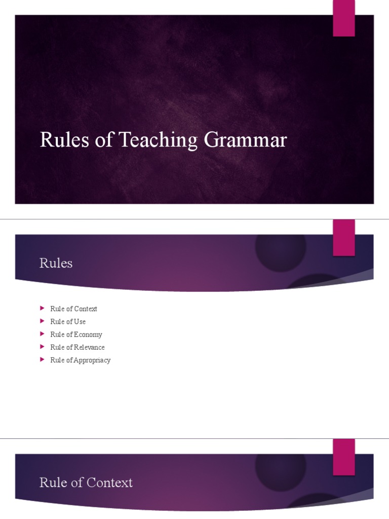 Rules of Teaching Grammar | PDF