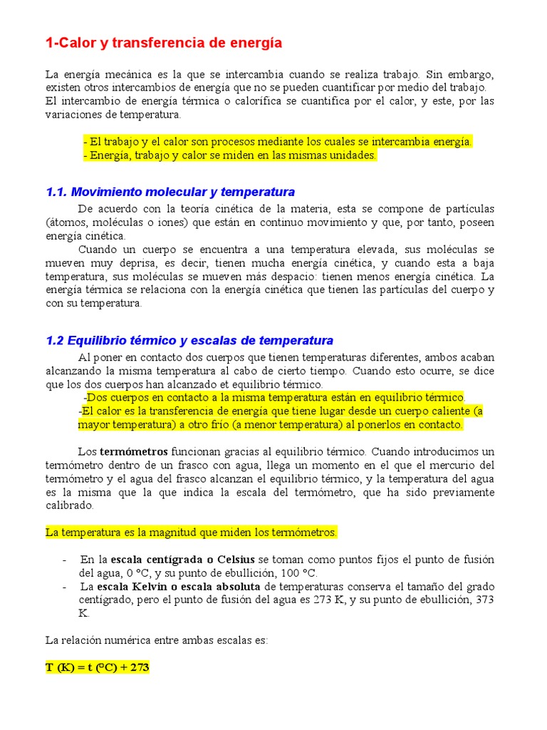 Energia Termica | Descargar gratis PDF | Calor | Expansión térmica